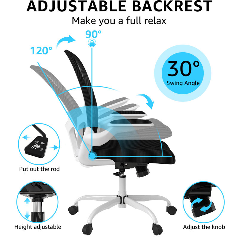 Silybon Ergonomic Office Chair, Breathable Mesh Task Chair with Flip-up ... Silybon Ergonomic Office Chair, Breathable Mesh Task Chair with Flip-up ...